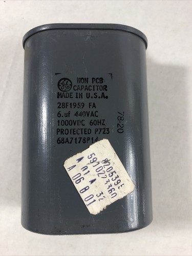 General Electric Ge 28F1959FA Capacitor 6uf 440v-ac 1000v-dc (4644) | eBay