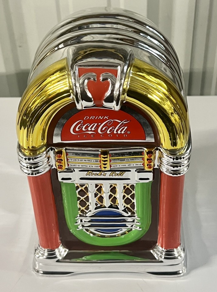 Coca Cola Ceramic 11 1/2” Jukebox Cookie Jar Retro 1950’s Tabletop ...