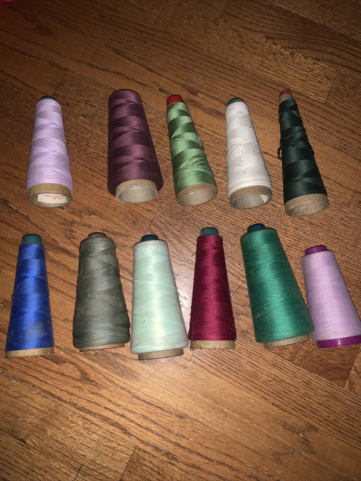 Cones Spools Thread MIXED COLORS lot Set of 11 Rainbow Some New & Used ...