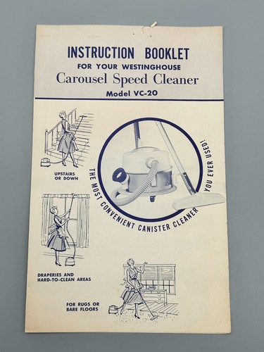 Vintage Carousel Speed Cleaner Model VC-20 Instruction Westinghouse ...