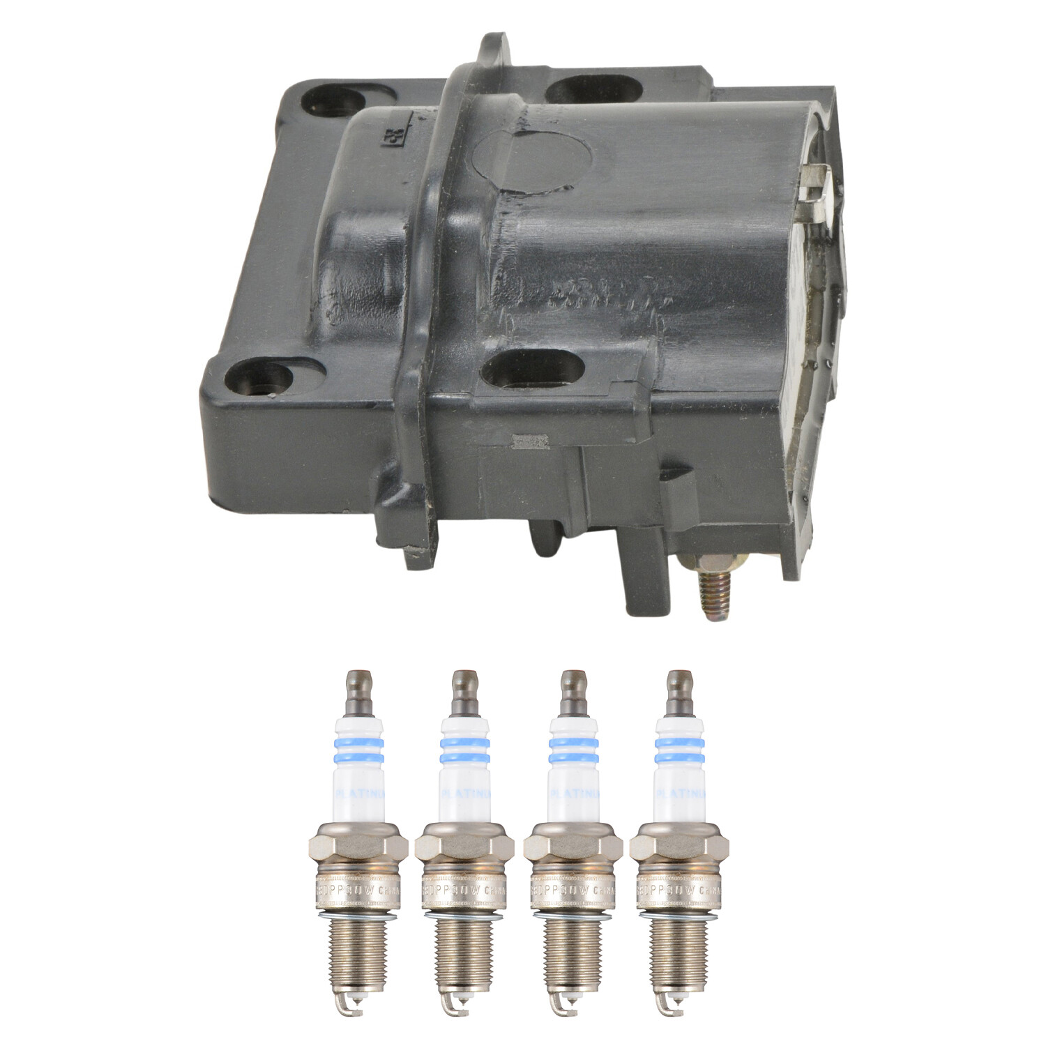 Bosch Ignition Coil 4 OE Fine Wire Platinum Spark Plug Kit For E21 ...