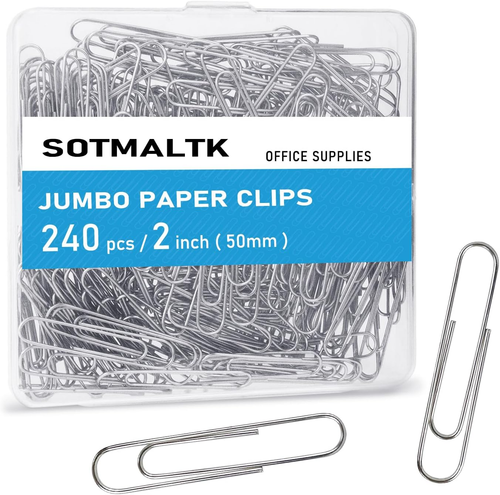 Jumbo Paper Clips, 240Pcs 2 Inch Large Silver Paper Clip, Big ...