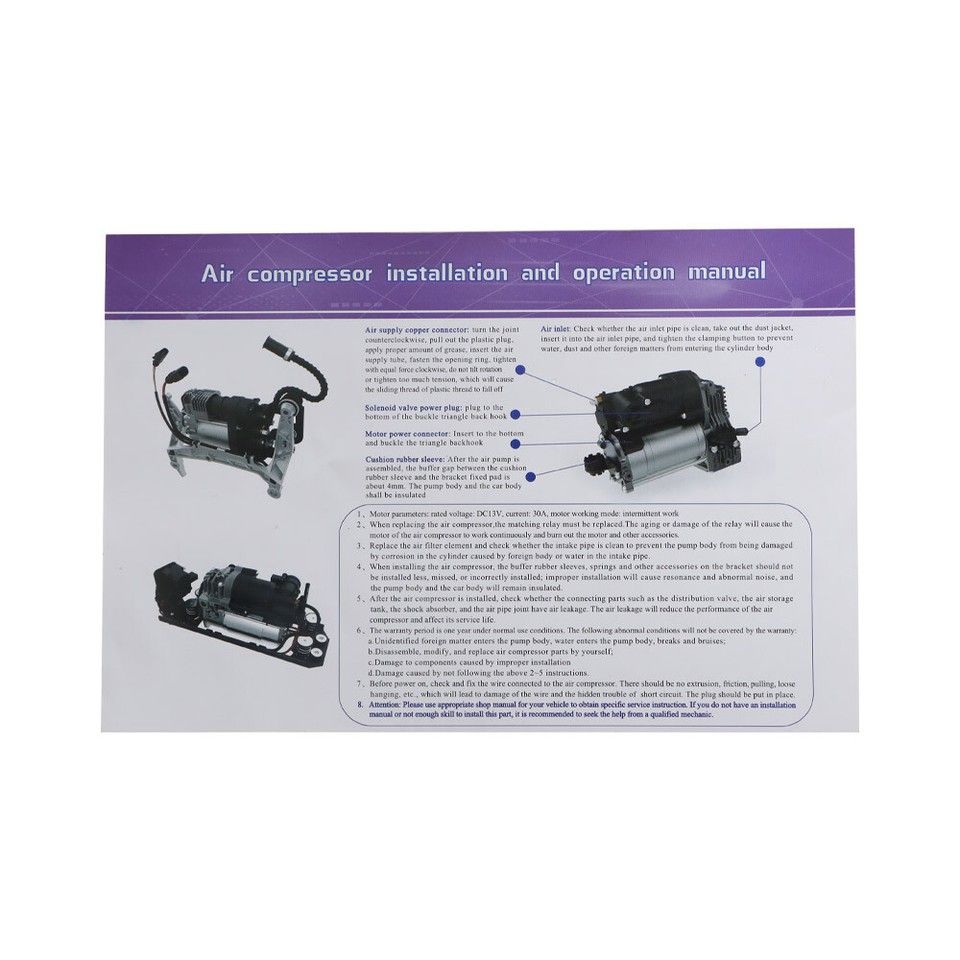 Fit For Land Rover Range Rover L322 Air Ride Suspension Compressor Pump ...