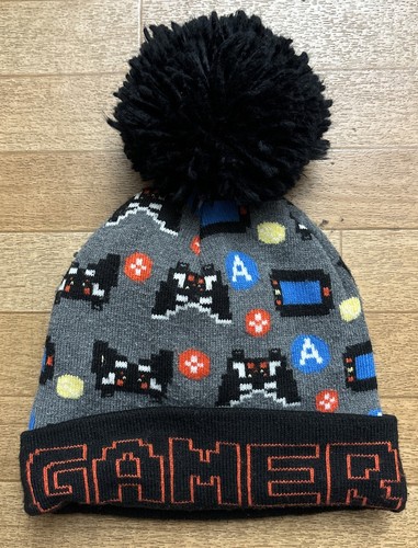 Children’s Place Gamer Stocking Cap Cuffed Winter Hat beanie black ...