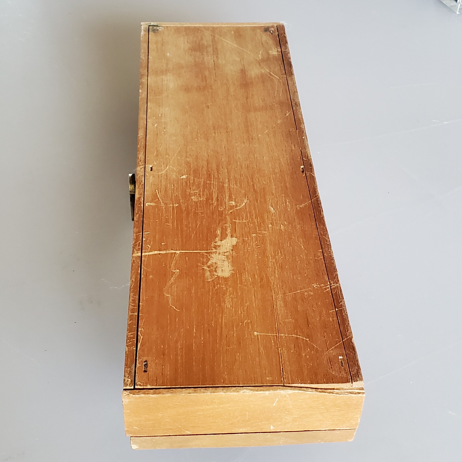 domino set double six cribbage board wooden case cream colored tiles no ...