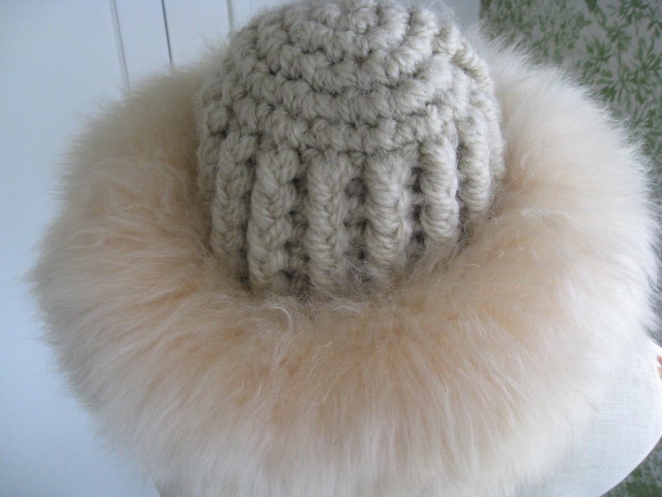 Genuine Tuscana Lamb Fur and knitted Wool winter Hat Beanie Tibetan | eBay