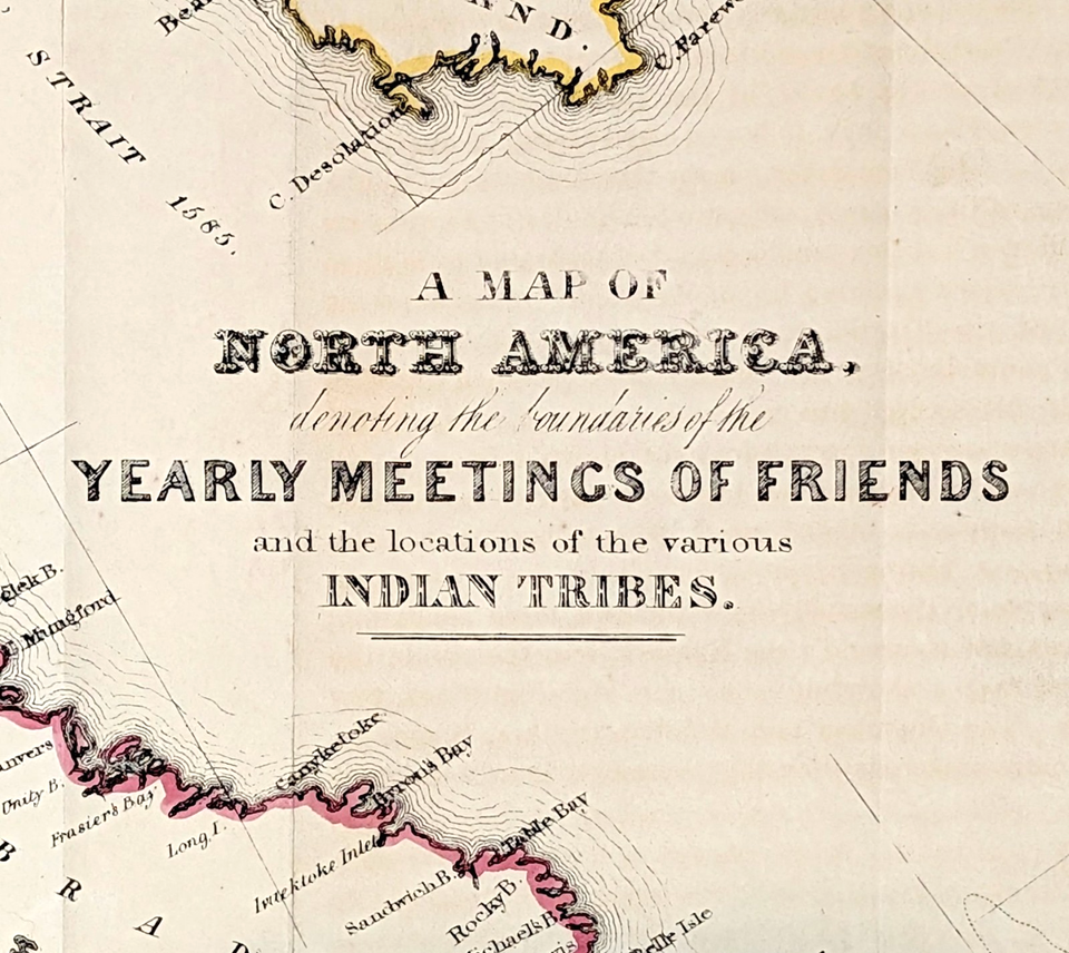 1844 UNITED STATES - TEXAS REPUBLIC Map QUAKER - Indian Tribes ORIGINAL ...