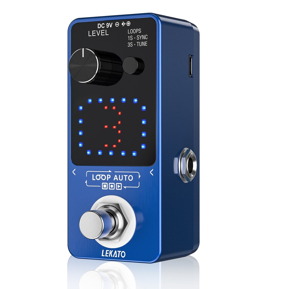 LEKATO Guitar Looper Pedal Effect Pedal w/Tuner Function 3 Loops 18 ...