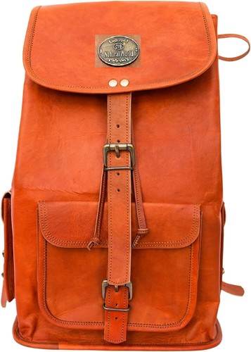 20" Light Genuine Leather Back Pack Rucksack Travel Bag For Men's and ...