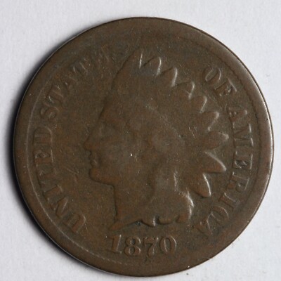 1870 Indian Head Cent Penny VG E132 SARHM | eBay