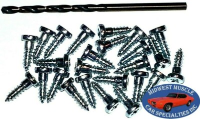 Ford Window Trim Clip Molding Pin Stud Screw In Stud Studs & Drill Bit ...
