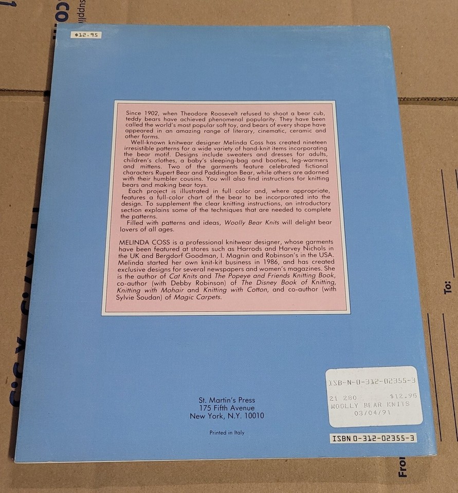 Wooly Bear Knits Softcover Book 1989 Fabulous Designs 1st US Edition | eBay