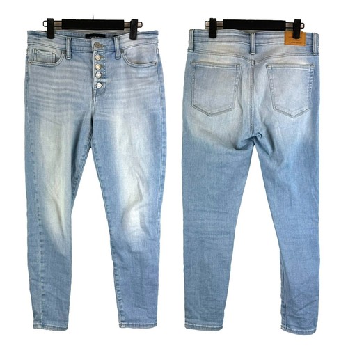 Lucky Brand Button Fly Mid Rise Ava Skinny Ankle Crop Jeans Light Wash ...