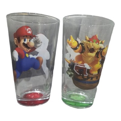 SUPER MARIO 3D LAND PAIR OF LARGE GLASSES MARIO AND BOWSER IN USED ...