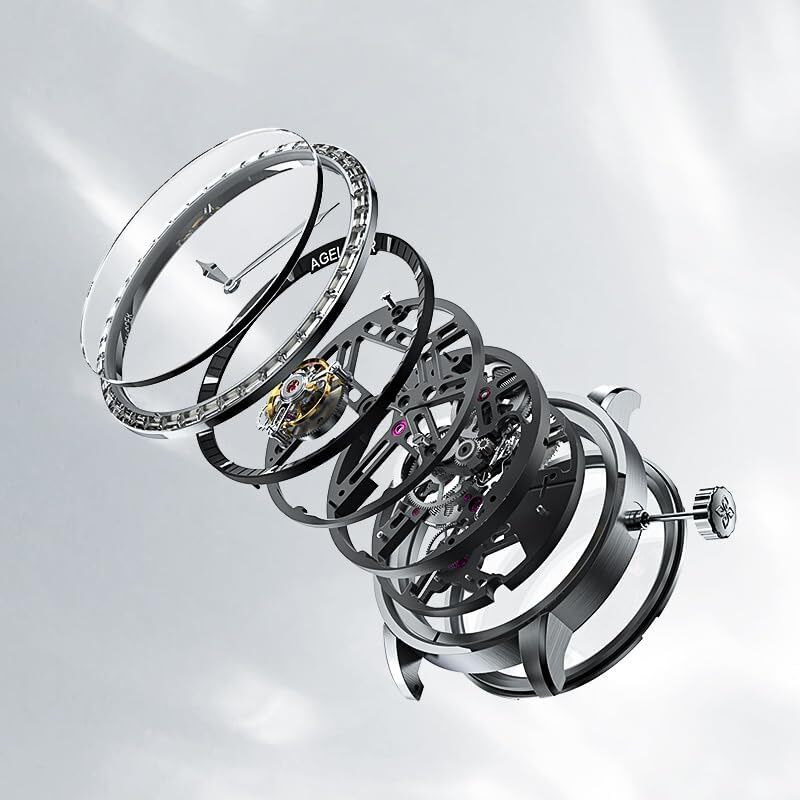 Men's Business Watch - Mechanical Skeleton Design - 50M Water Resistant ...