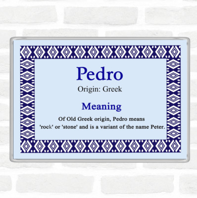 Pedro Name Meaning Jumbo Fridge Magnet Blue | eBay