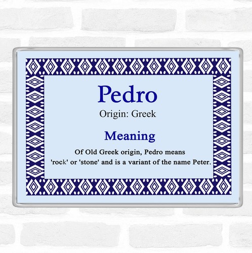 Pedro Name Meaning Jumbo Fridge Magnet Blue | eBay