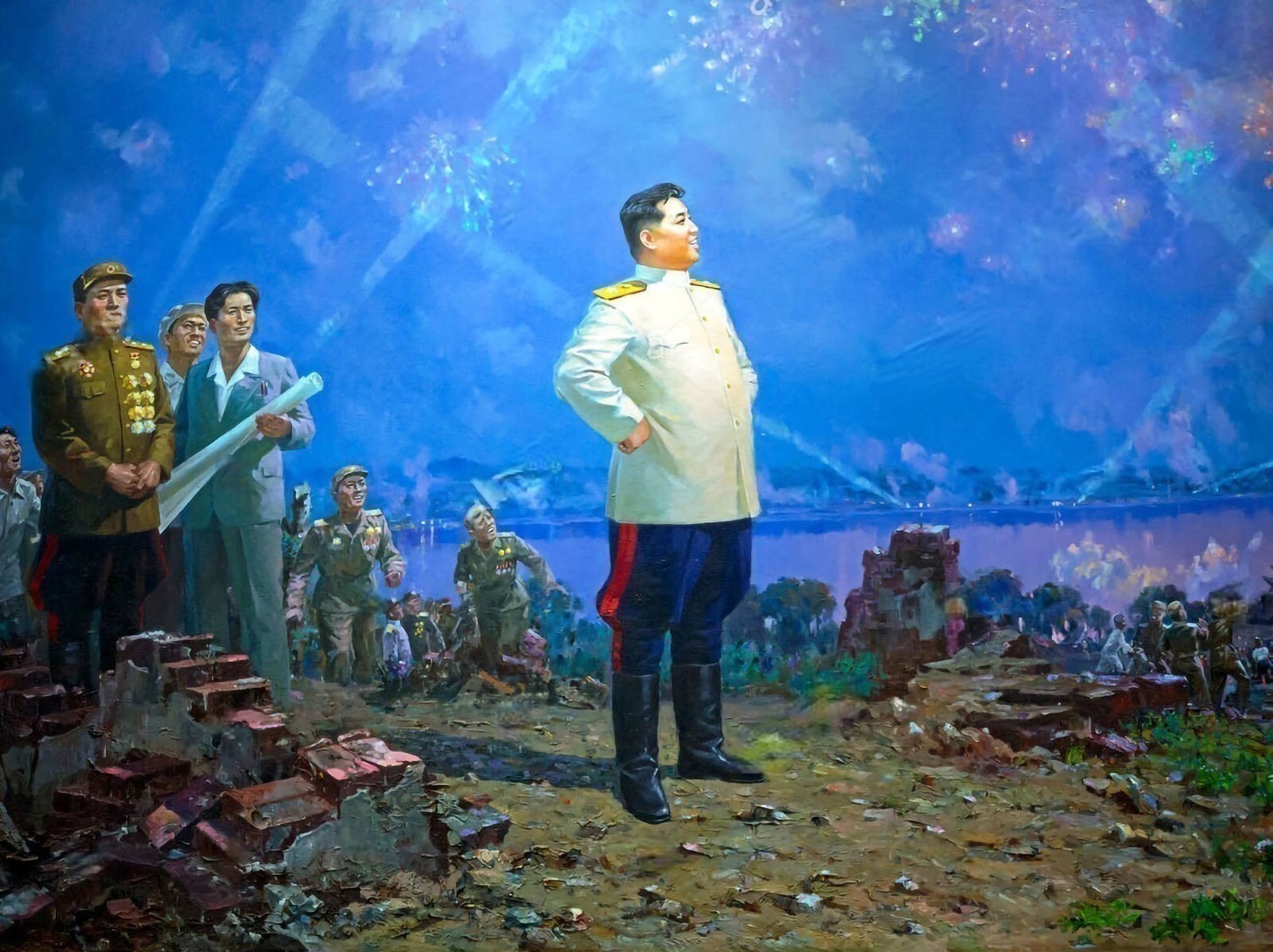 North KOREA Propaganda Poster On Canvas Print KIM JONG Poster Canvas ...