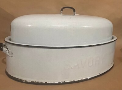 Vintage Savory Roasting Pan Large Grey/Blue Speckle Farmhouse ...