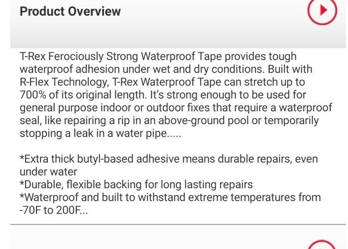 RFLEX Waterproof Tape Works Underwater 2"W X 5'L In Ranges -70 To 200 degrees | eBay