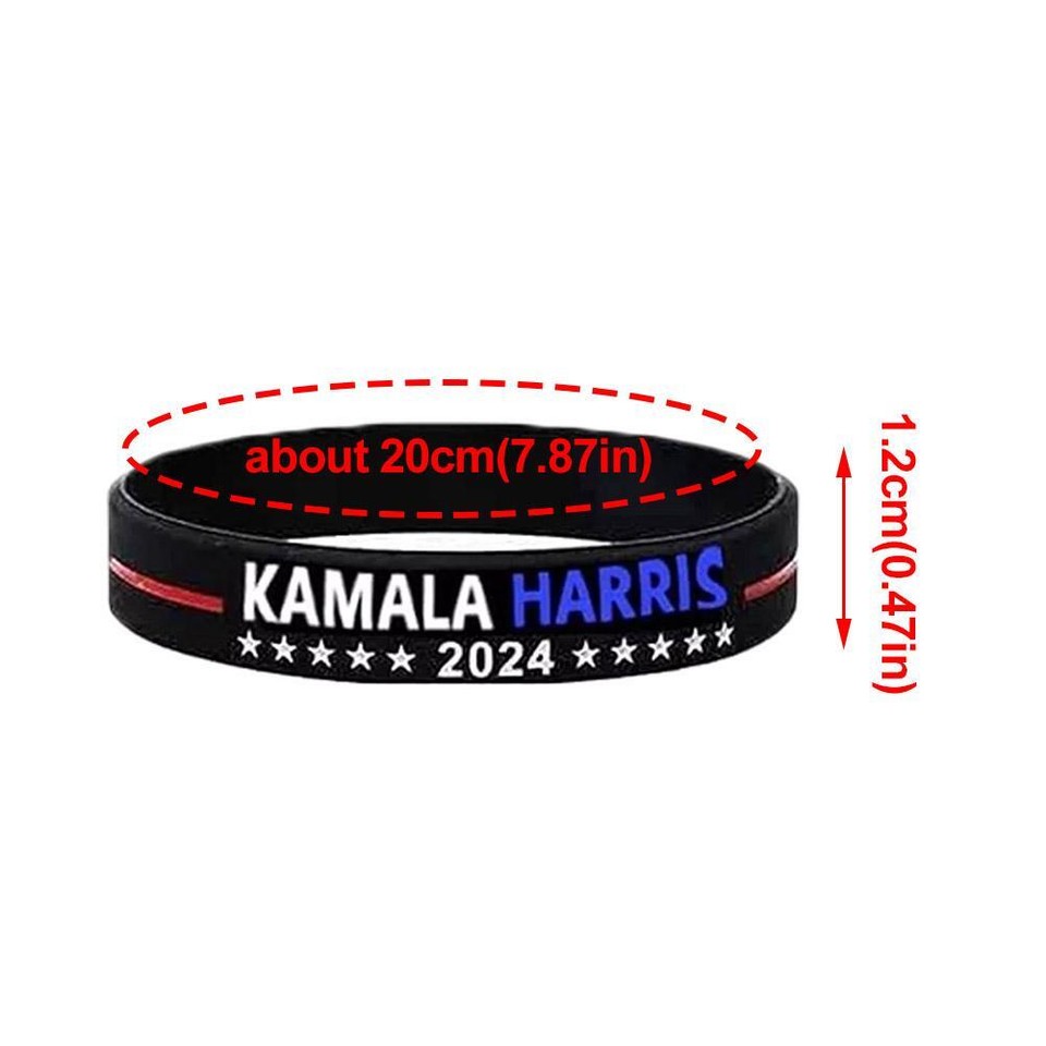 1-100* Kamala Harris Bracelets president 2024 Wristband Silicone ...
