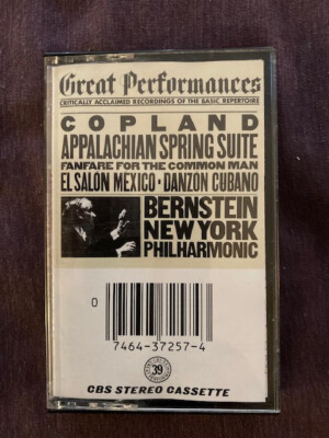 GREAT PERFORMANCES COPLAND APPALACHIAN SPRING BERNSTEIN 1982 CASSETTE ...