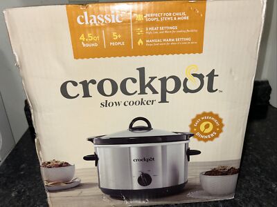 Crock-Pot 2131365 4.5-Quart Manual Slow Cooker - Brushed Stainless ...