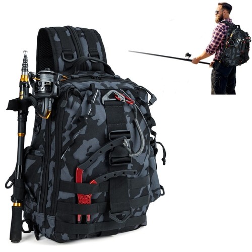 Night Cat Fishing Tackle Backpack with Rod & Gear Holder, Lightweight ...