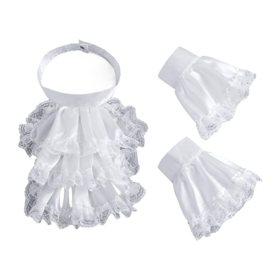 Lace Jabot and Cuffs Set Court Style Decorative Fashion Costume ...