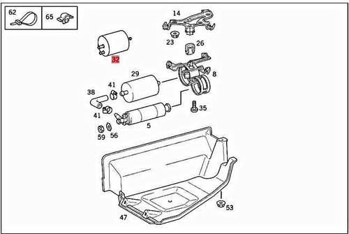 Genuine MERCEDES A208 A209 C208 C209 C215 CL203 R170 Fuel filter ...