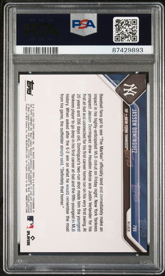 2023 Topps NOW Jasson Dominguez Martian Yankees Call-Up #798 PSA 8 | eBay