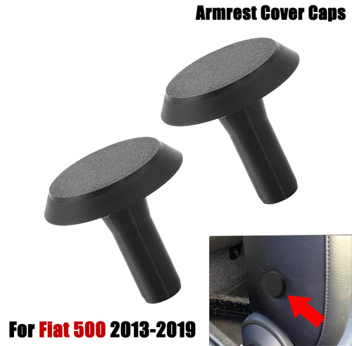 2 PCS Black ABS Material For Fiat 500 2013-2018 2019 Armrest Cover ...