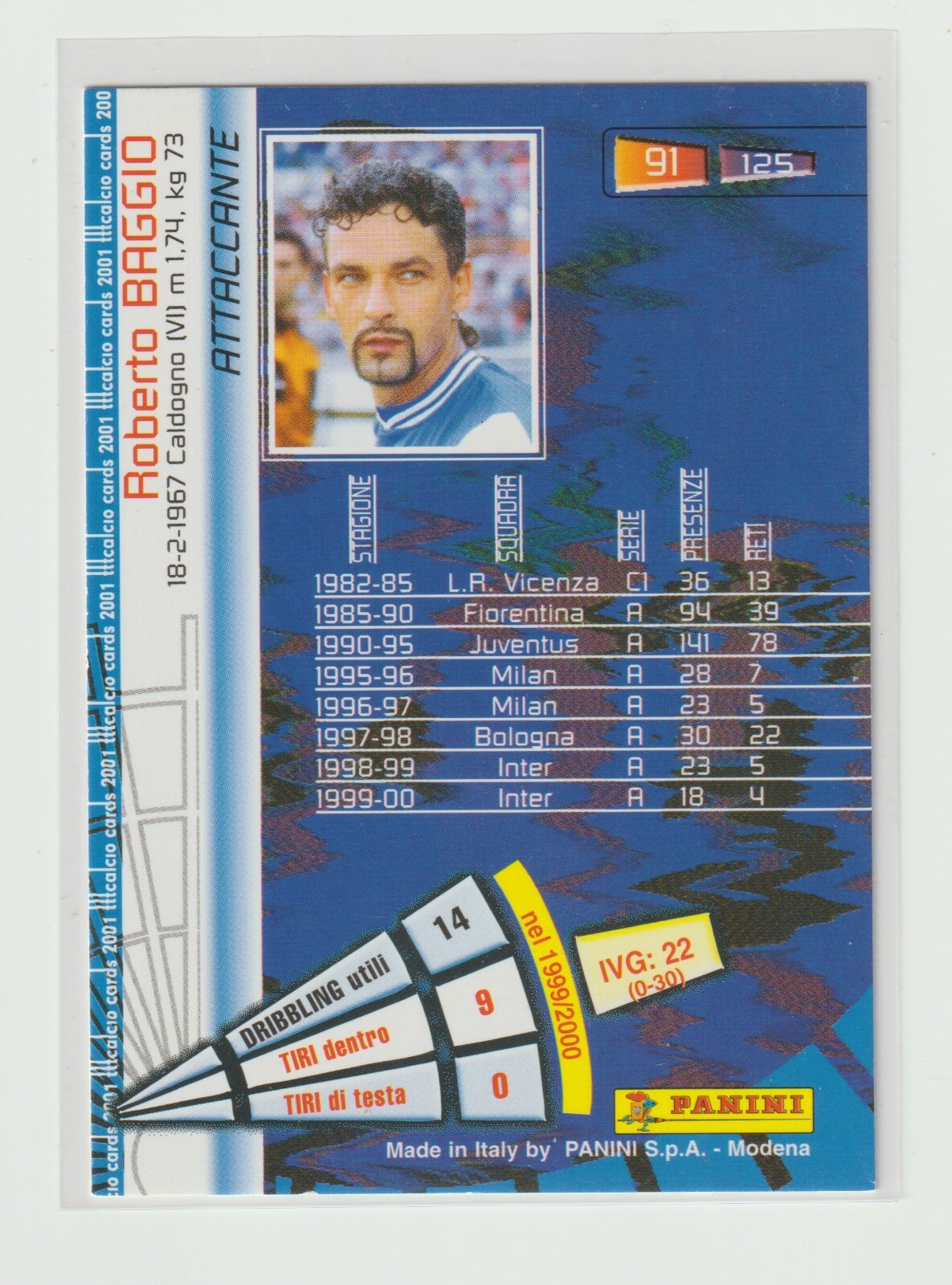 2000-01 PANINI CALCIO CARDS CAMPIONI [ ROBERTO BAGGIO ] BRESCIA | eBay