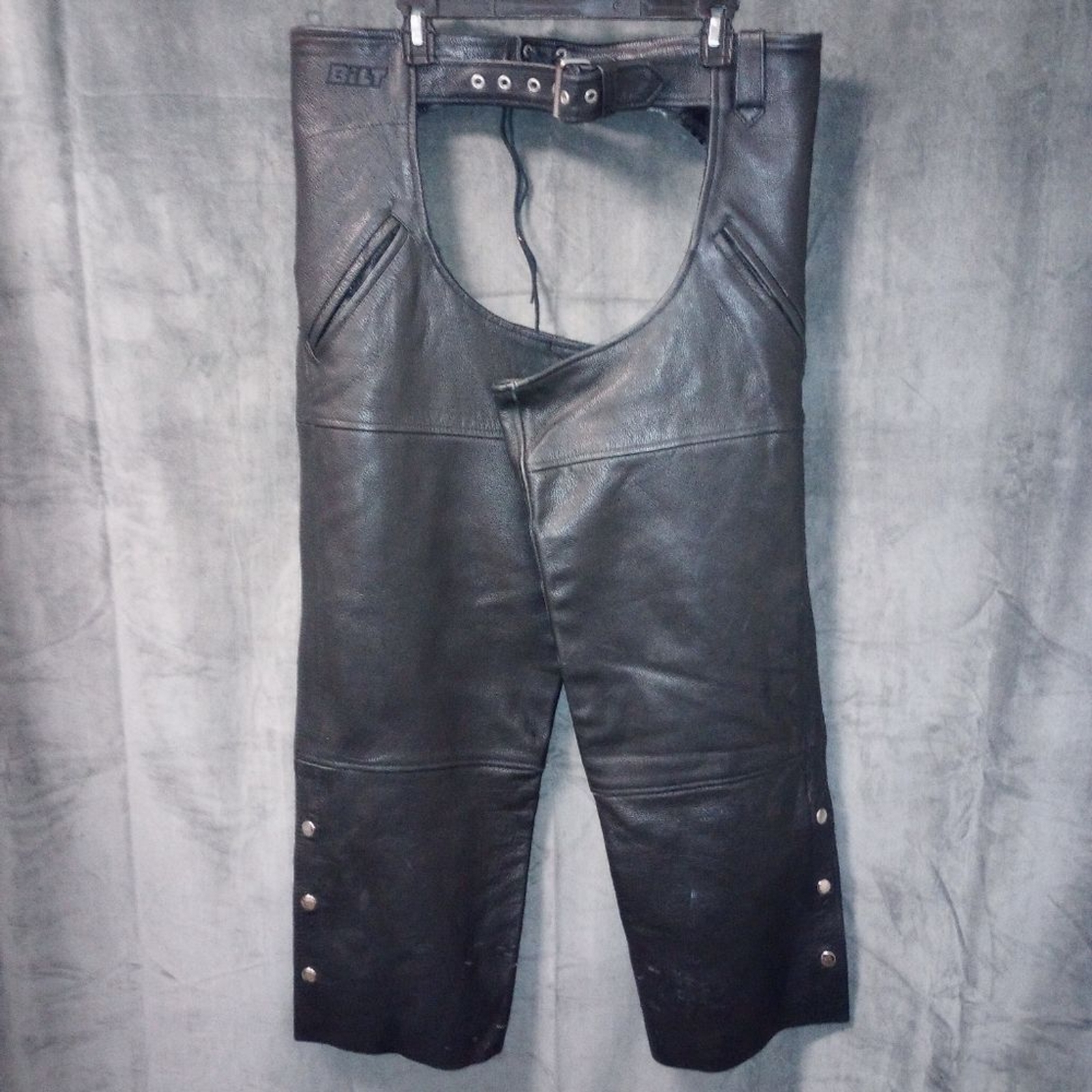 Custom Bilt Leather Motorcycle Chaps Size XL - Gem