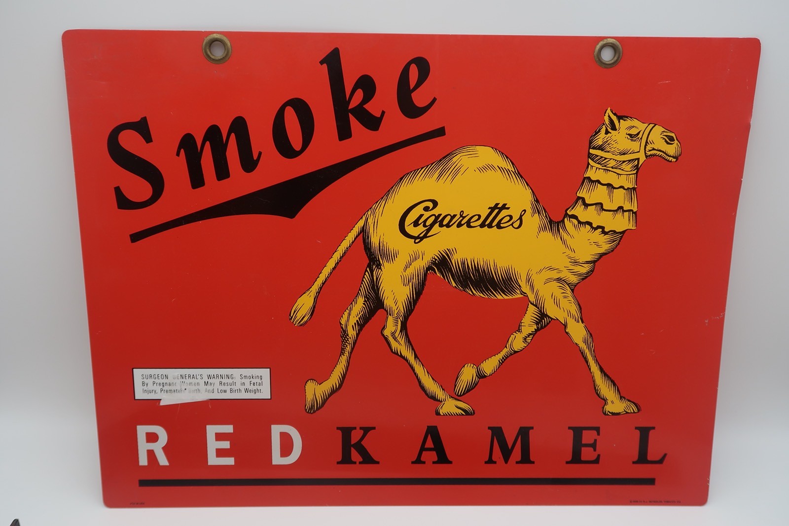 Smoke Red Kamel Cigarettes Sign WITH Bracket 1996 R.J. REYNOLDS Tobacco ...