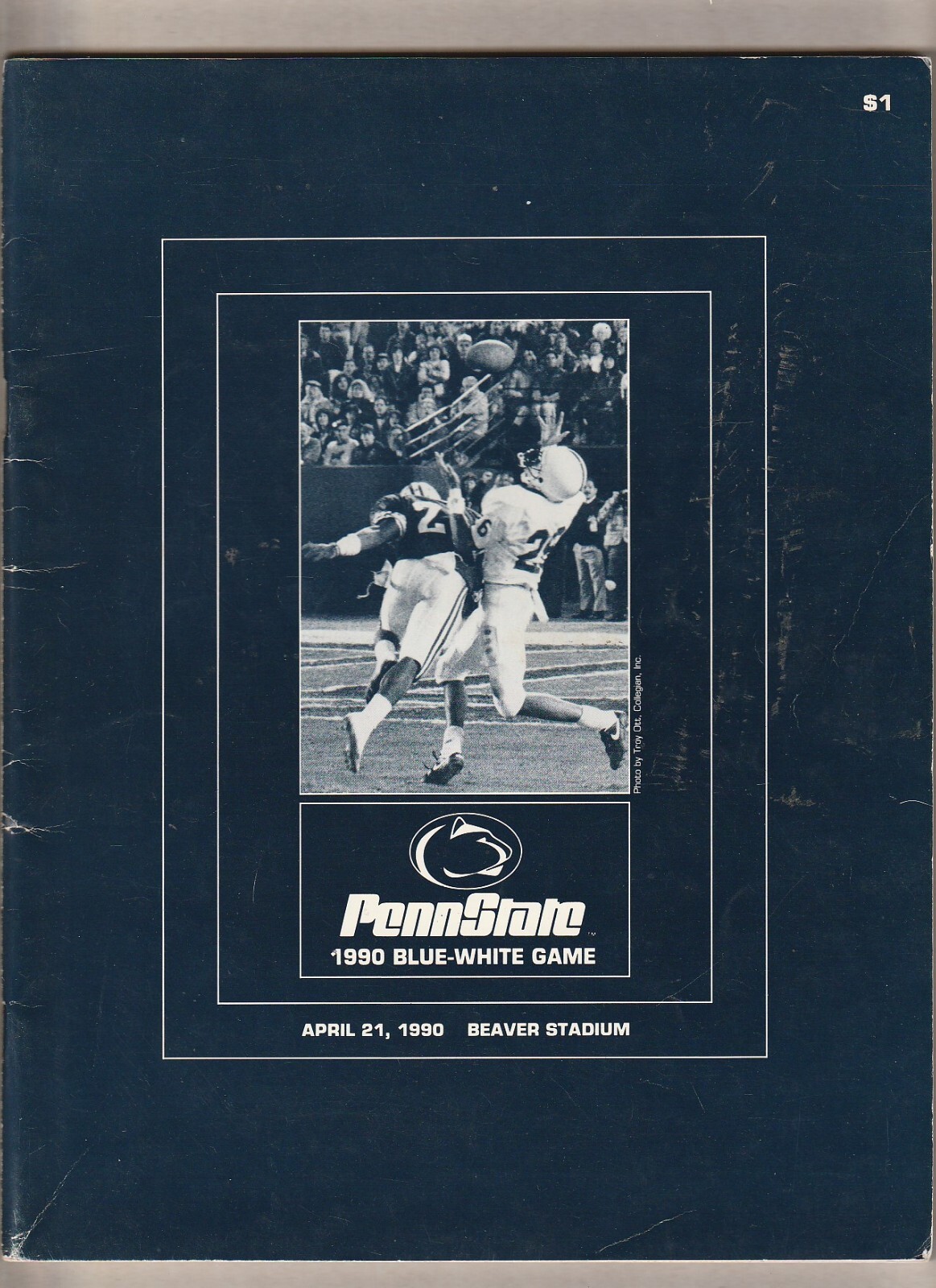 April 21, 1990 Penn State Blue-White Game Football Program---Very Good ...