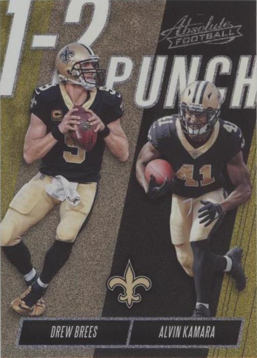 2018 Panini Absolute - One Two Punch Drew Brees, Alvin Kamara #OTP-DA ...