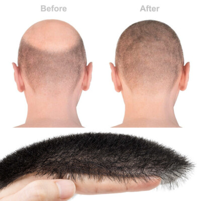 Men Toupee Real Remy Human Hair Thin Skin PU Wig Hairpiece Buzz Cut ...