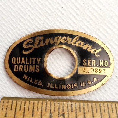 Slingerland Niles Black/Brass'69 Serial#210893 Badge Snare/Bass/Tom ...