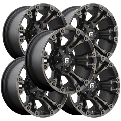 (Set-5) Fuel D569 Vapor 17x9 6x135/6x5.5" -12mm Black/Tint Wheels Rims ...