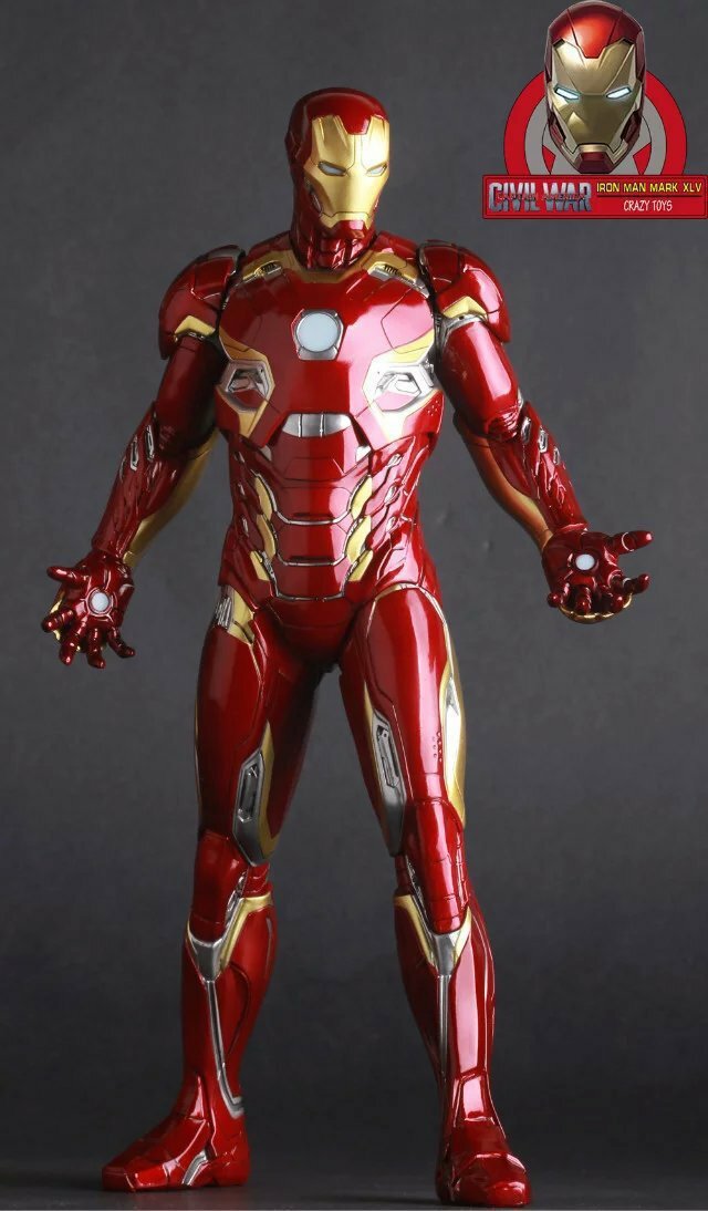 Crazy Toys Avengers Iron Man MK45 Tony Stark 12" Action Figure Model ...