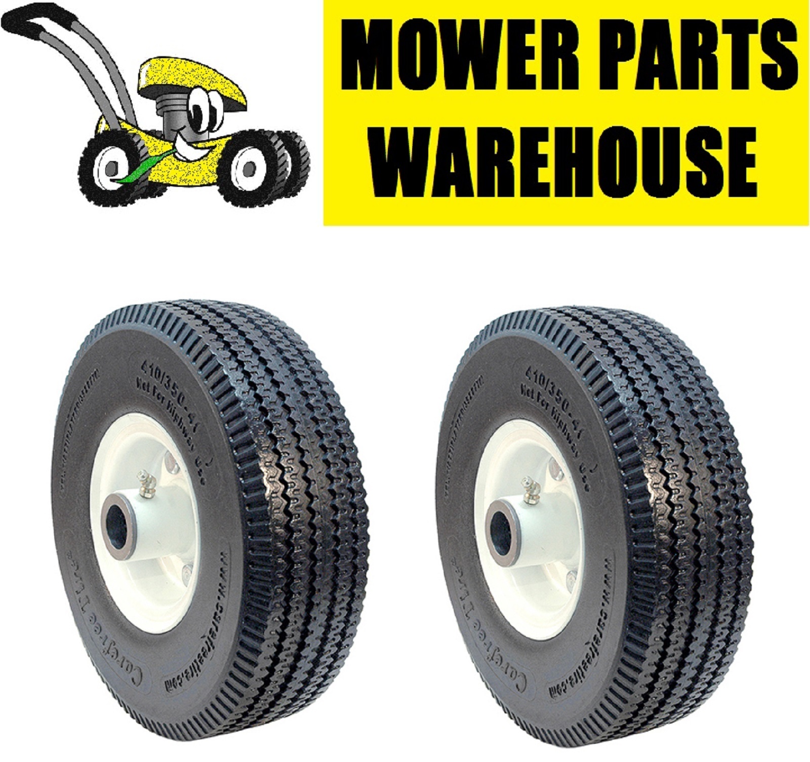 (2) NEW 72310001 VELKE CAREFREE FLAT PROOF TIRE WHEEL 410/350-4 W ...