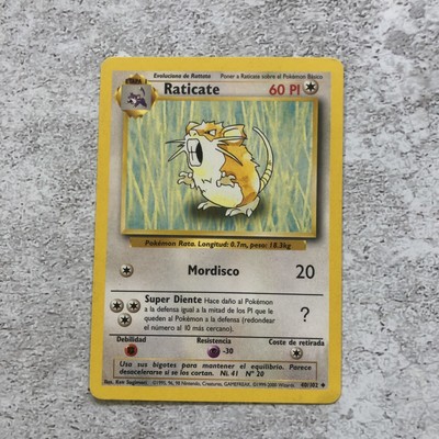 Pokémon TCG Raticate French Base Set 40/102 Regular Unlimited Uncommon ...