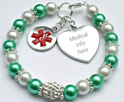 Handmade Engraved Fashion Medical Alert Bracelet Heart Disease ...
