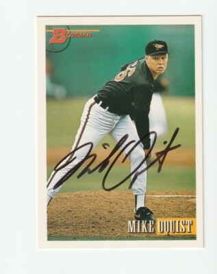 Mike Oquist Signed 1993 Bowman Card #74 Auto Baltimore Orioles ...