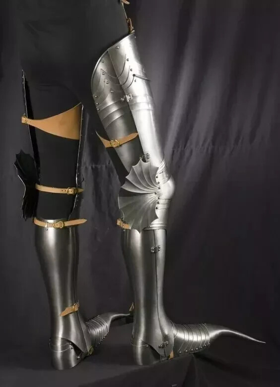 Gothic Leg Armor Medieval Greaves with armor Shoes Wearable LARP armor ...
