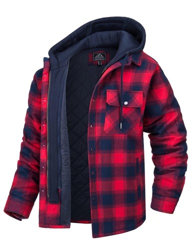 Mens Lumberjack Jacket Shirt Padded Flannel Sweatshirts | Quilted Lined ...
