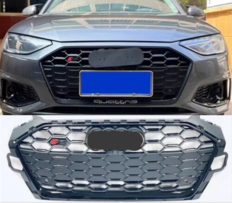 2020 2021 2022 2023 For Audi A4 S4 RS4 Front Honeycomb Mesh Black Grill ...