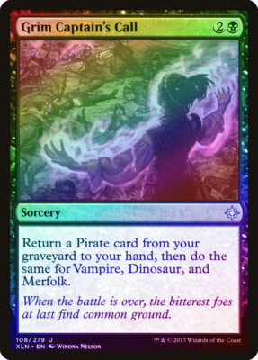 Grim Captain's Call FOIL Ixalan NM Black Uncommon MAGIC MTG CARD ...