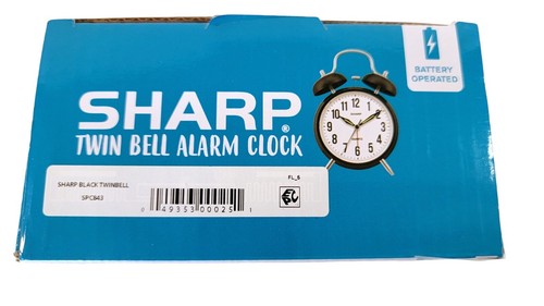 Sharp Black Twin Bell Alarm Clock for Heavy Sleepers Loud Bell Alarm ...